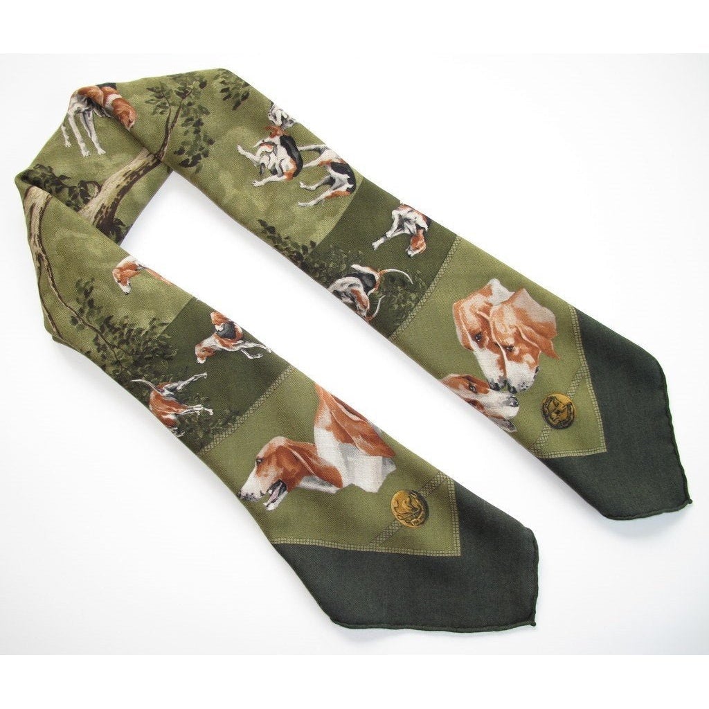 Hermes 1980s Hunting Green Poitevin Cashmere 90cm | poupishop